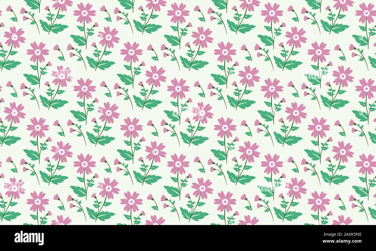 Spring floral pattern background, with romantic leaf and floral concept ...