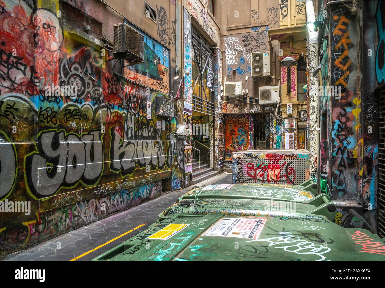Melbourne, Cityscape, Graffiti, Victoria Province, Australia Stock ...