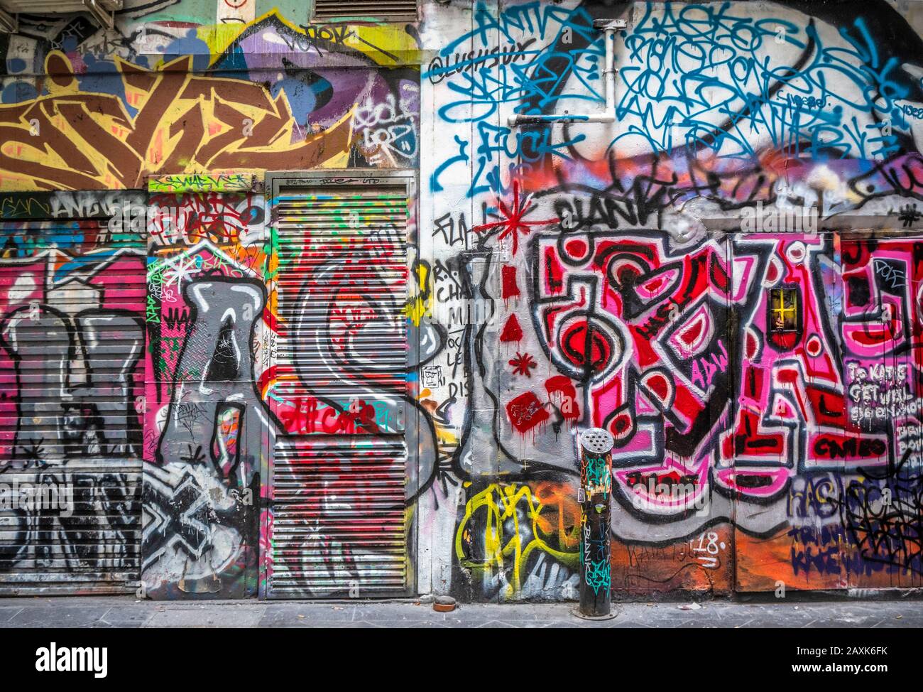 Melbourne, Cityscape, Graffiti, Victoria Province, Australia Stock ...