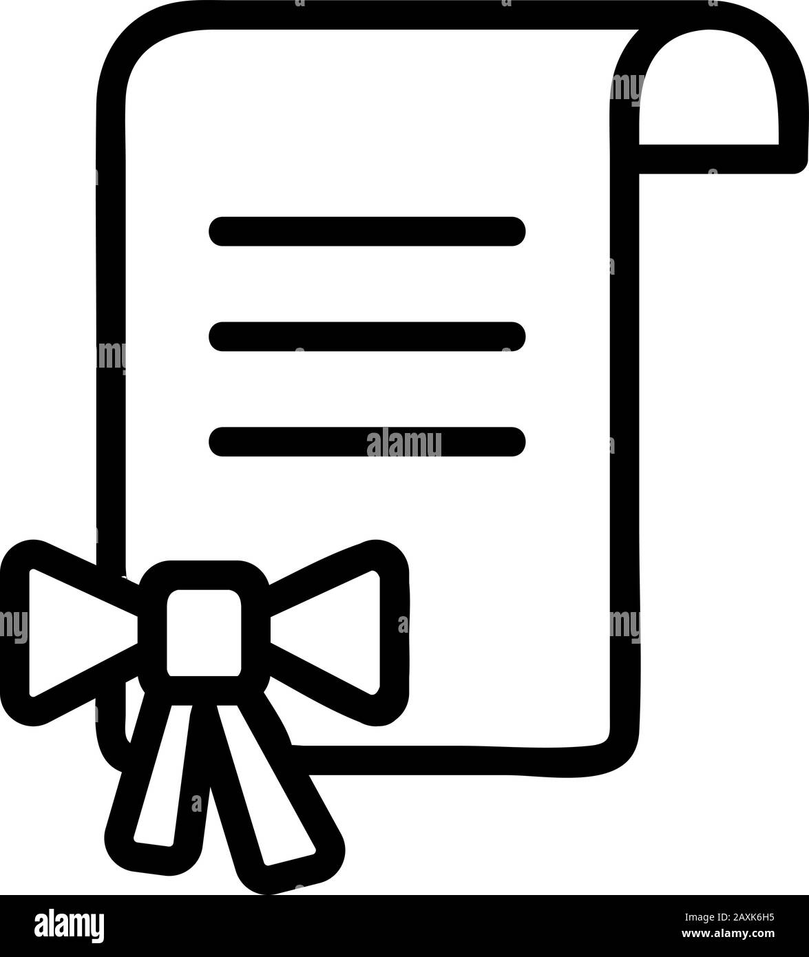 parchment paper scroll icon vector. Isolated contour symbol ...