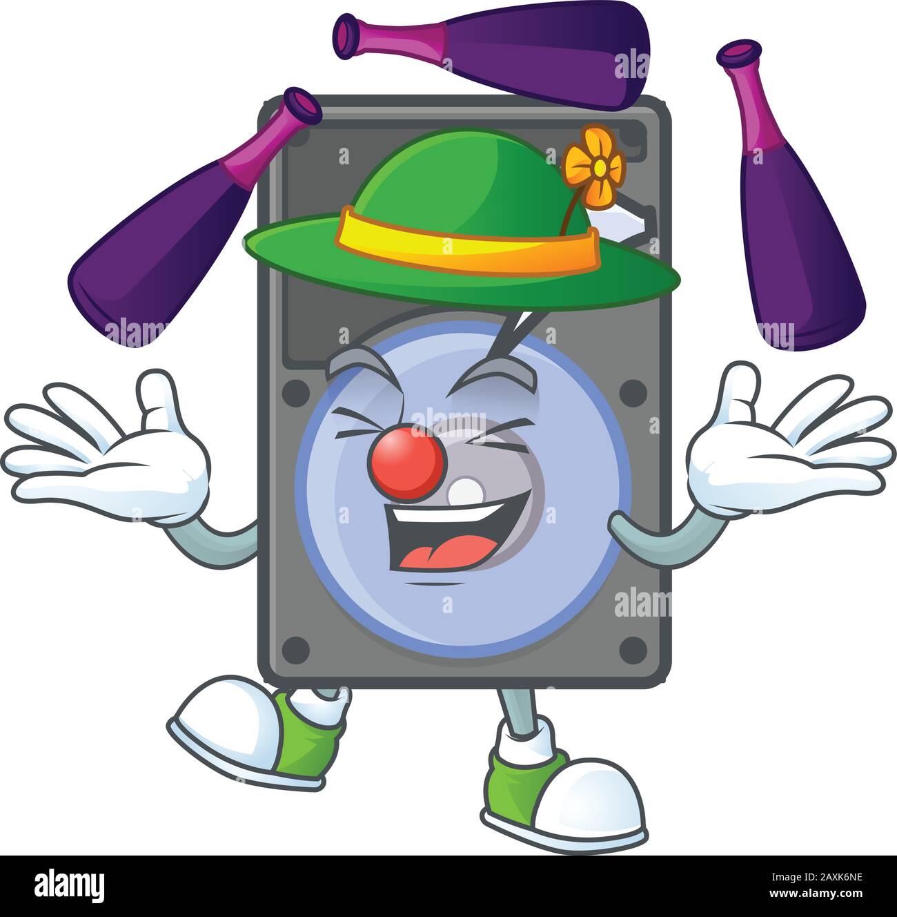 Smart hard disk cartoon character style playing Juggling Stock Vector ...