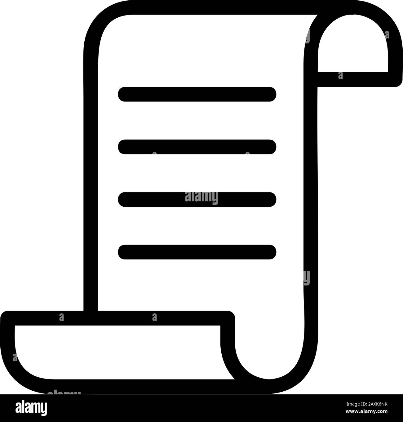 parchment paper scroll icon vector. Isolated contour symbol ...