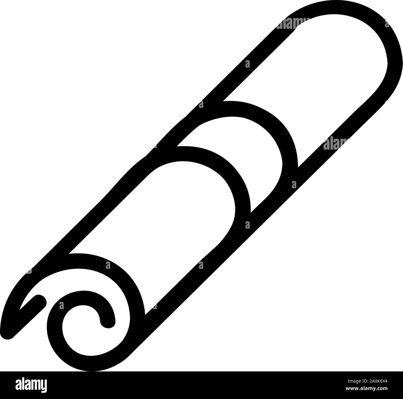 parchment paper scroll icon vector. Isolated contour symbol ...