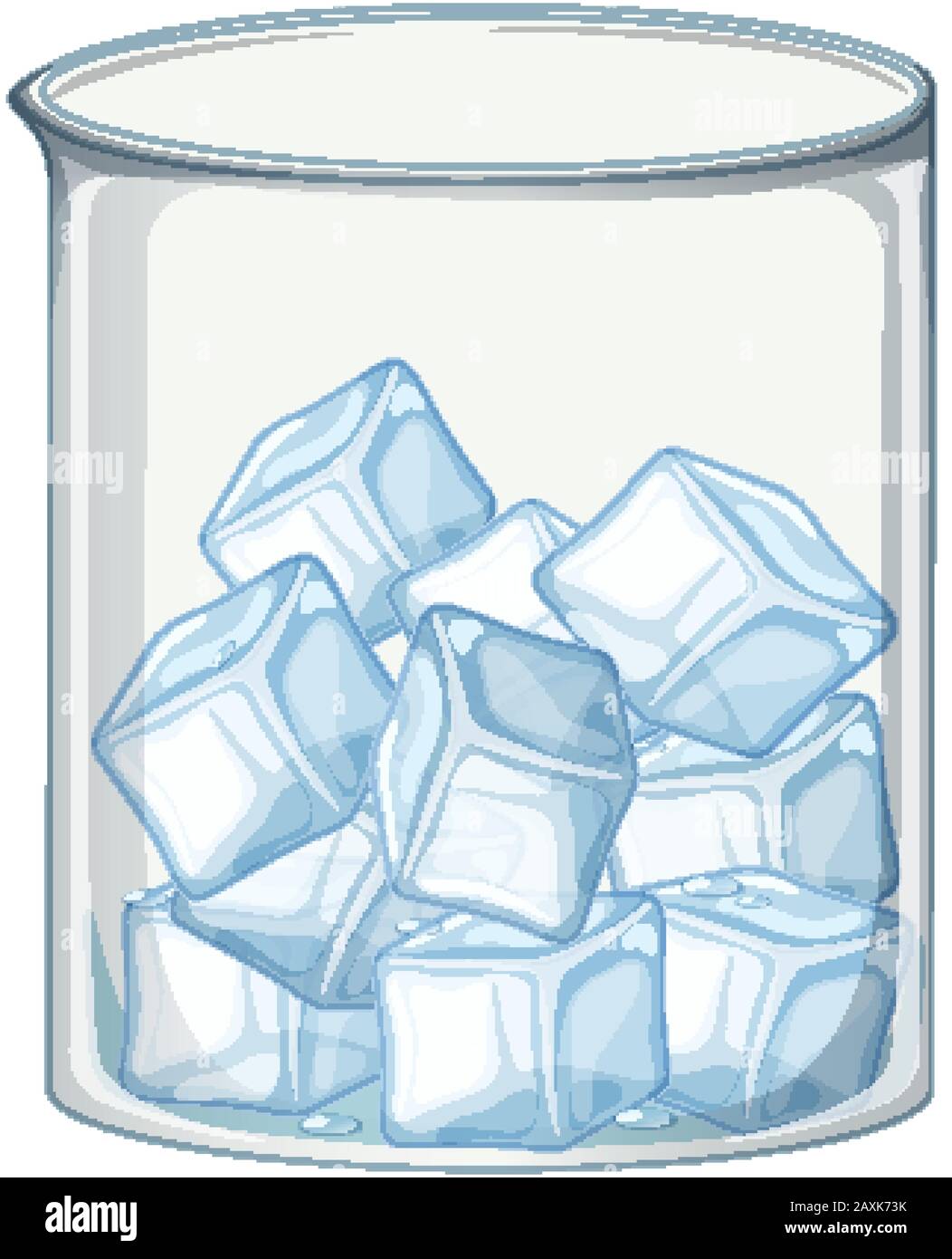 Ice Cubes In Water In A Beaker