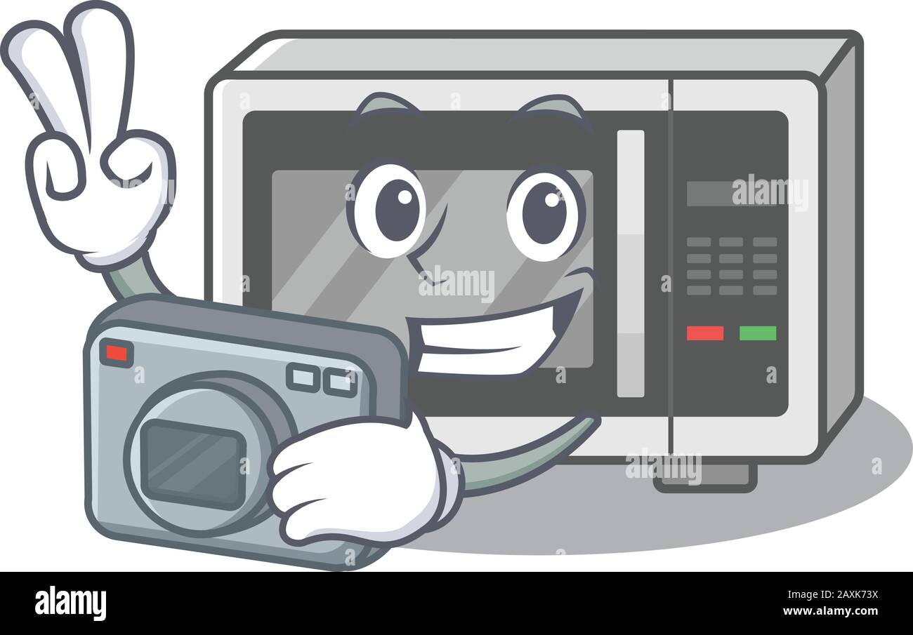 Cool Photographer microwave character with a camera Stock Vector Image ...