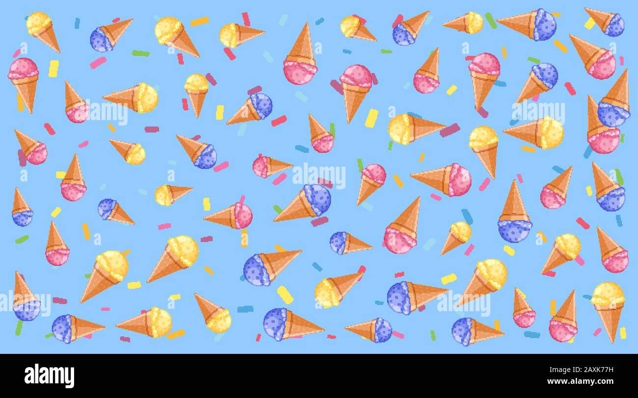 Seamless background pattern with ice cream illustration Stock Vector ...