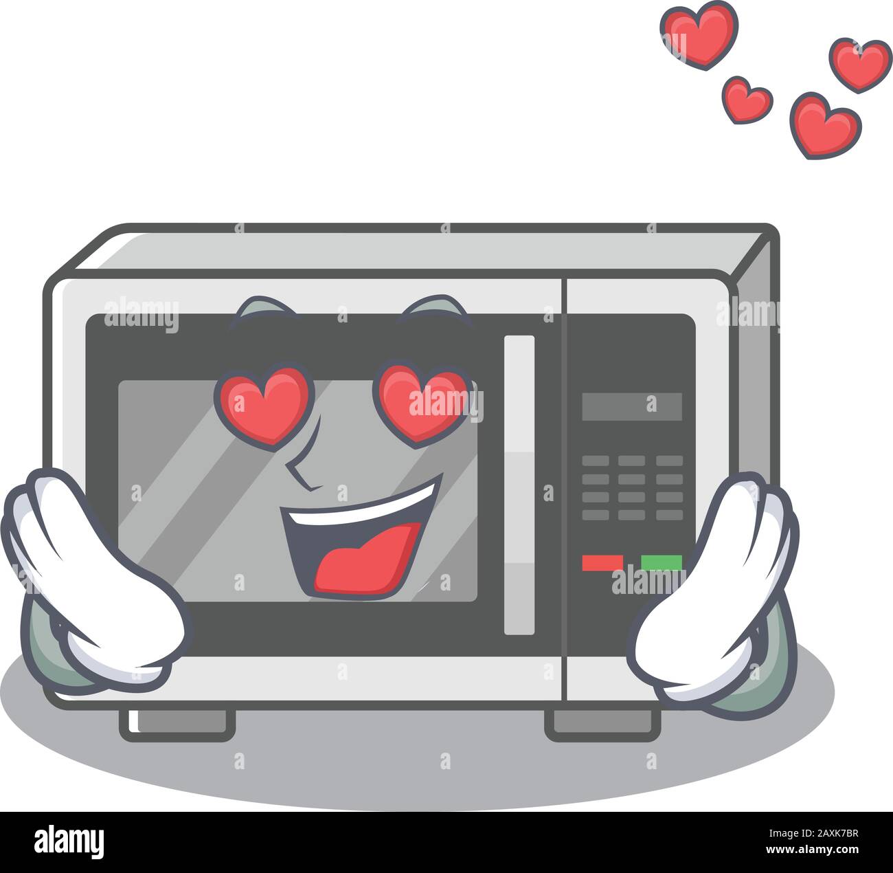 Romantic falling in love microwave cartoon character concept Stock ...