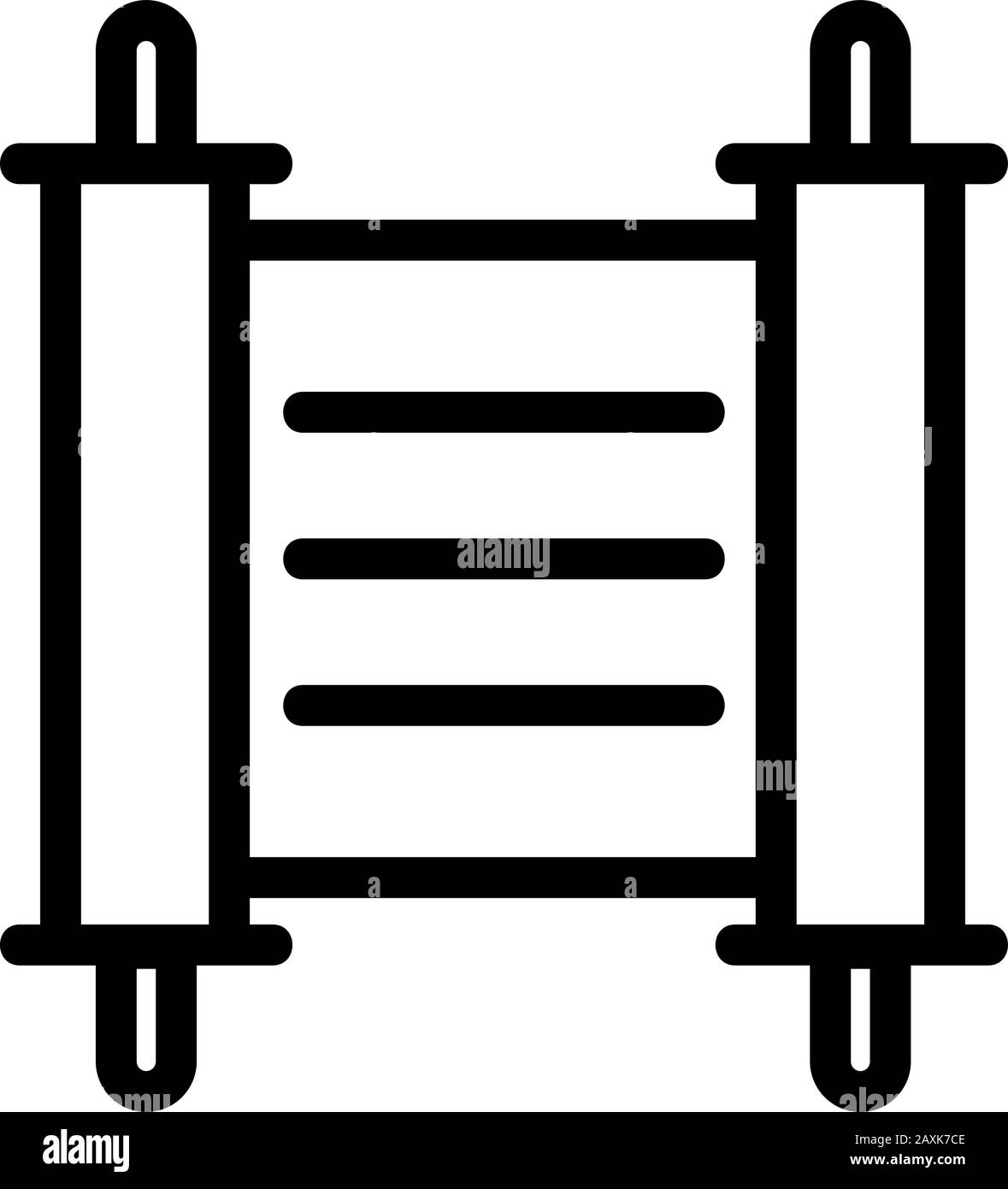 parchment paper scroll icon vector. Isolated contour symbol ...