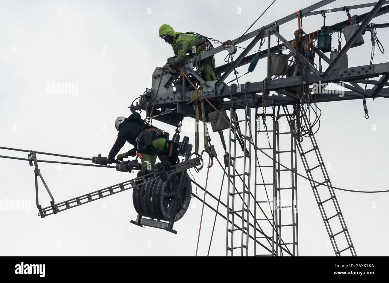 Dortmund, Germany. 12th Feb, 2020. Two fitters are working on a high ...