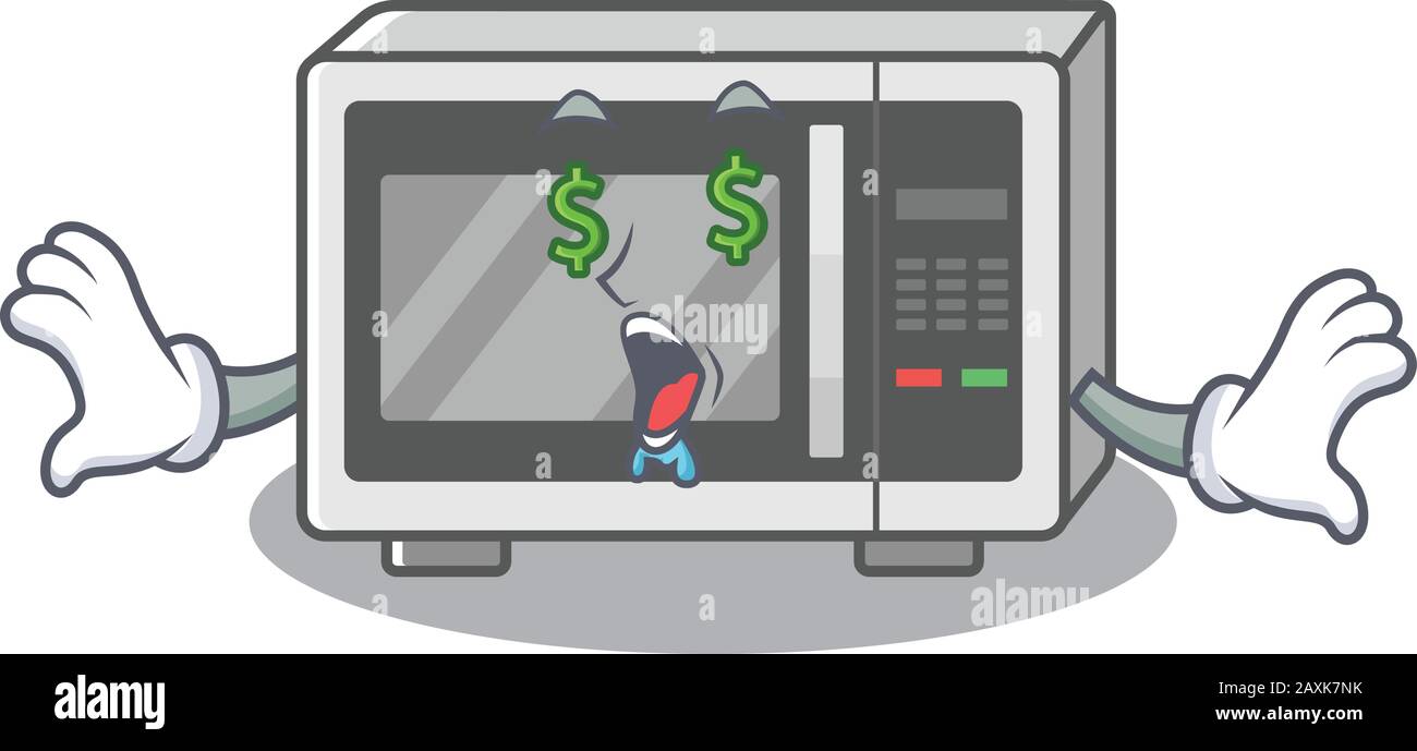 Happy rich microwave cartoon character with Money eye Stock Vector ...