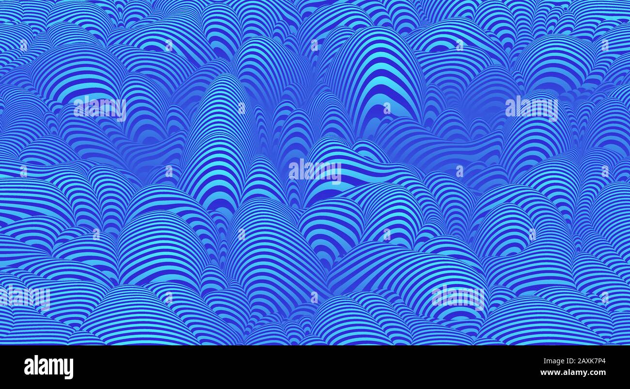 Curve 3d line waves pattern. Abstract background, blue colored rhythmic ...