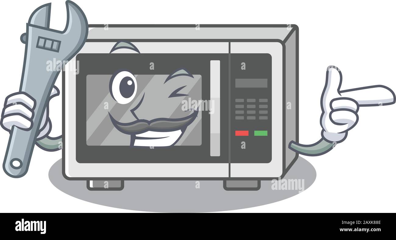 Smart Mechanic in microwave cartoon character design Stock Vector Image ...