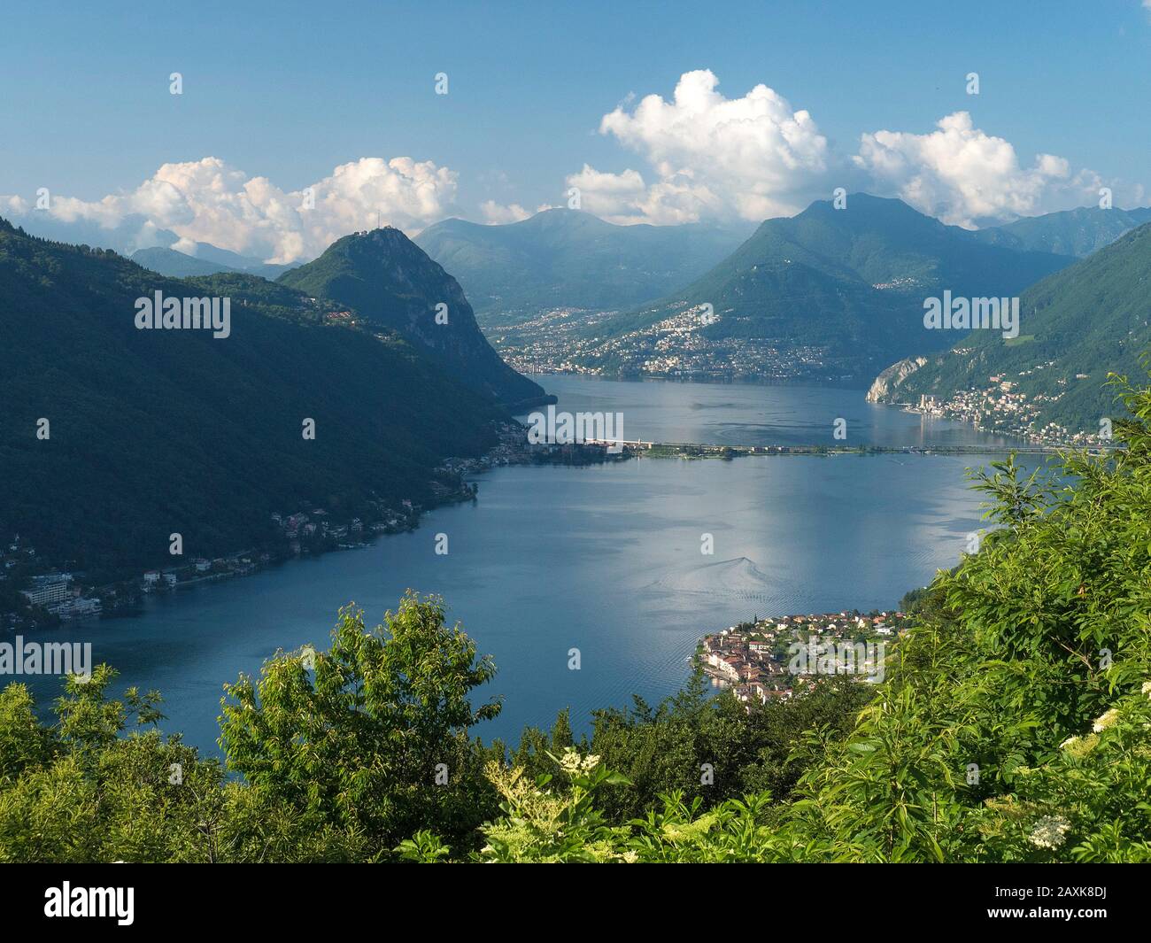 Blick von Serpiano zum Luganersee Stock Photo - Alamy
