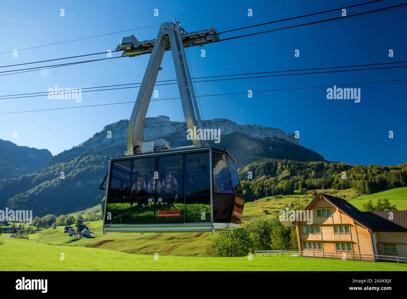 Luftseilbahn Hoher Kasten im Alpstein Stock Photo - Alamy