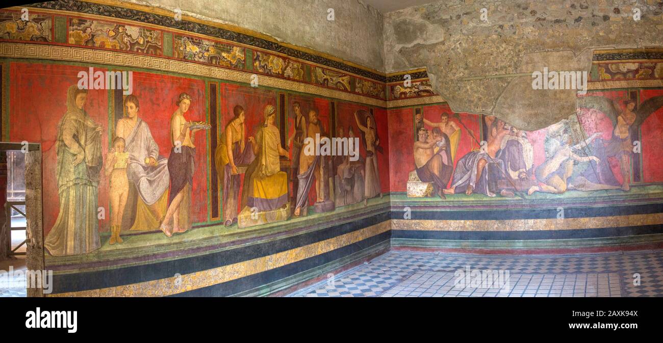 Stadt Pompei, die 79 n. Chr. von der Asche des Vulkan Vesuv begraben ...