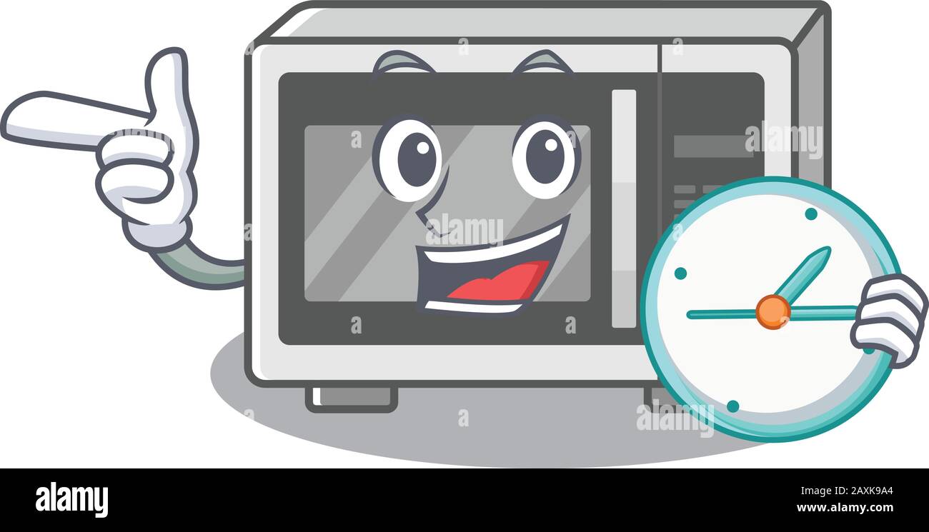 cartoon character the concept microwave having clock Stock Vector Image ...