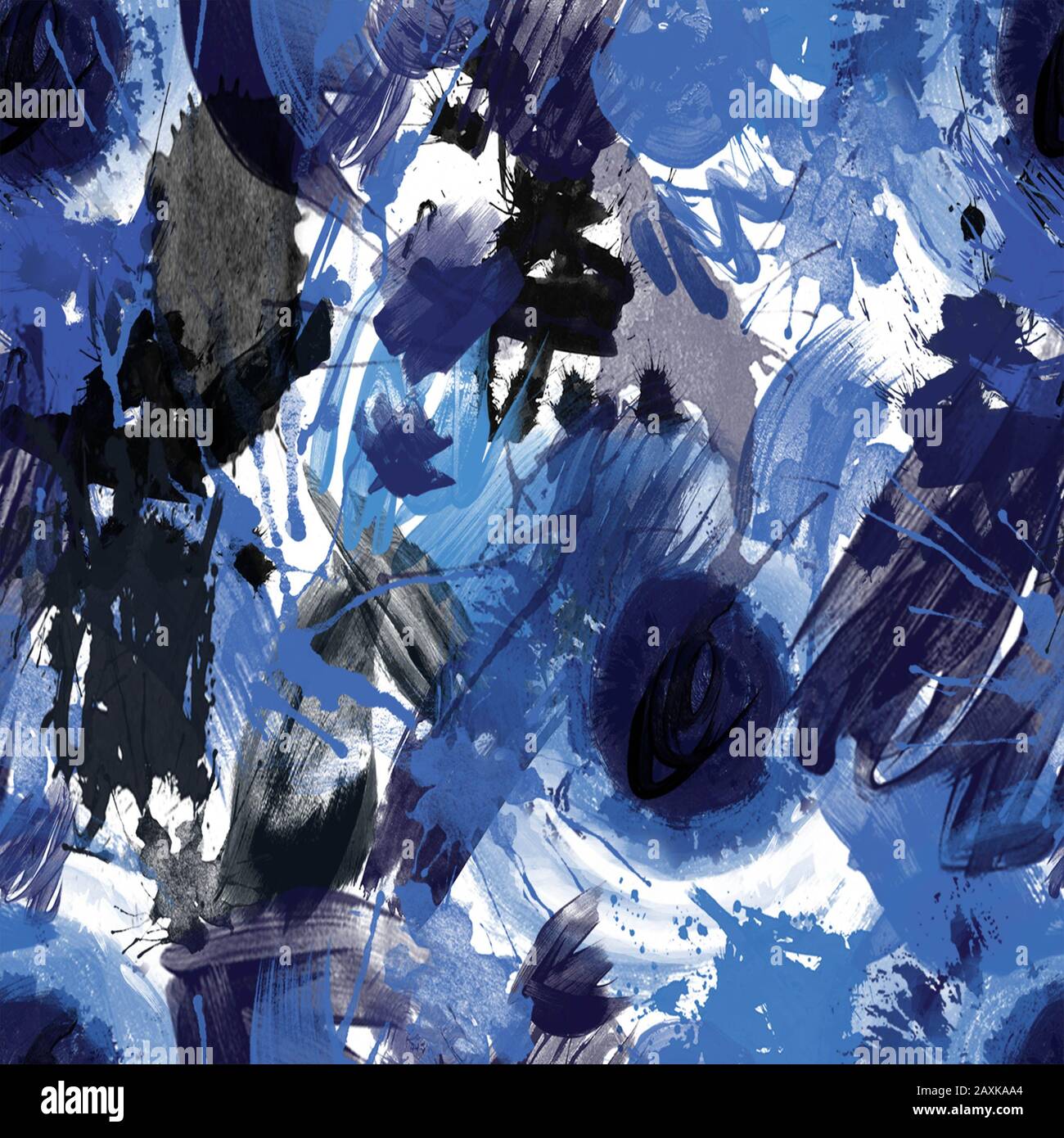 Watercolor Ink.Splash Chaotic pattern. Seamless Brush Strokes. Fabric ...