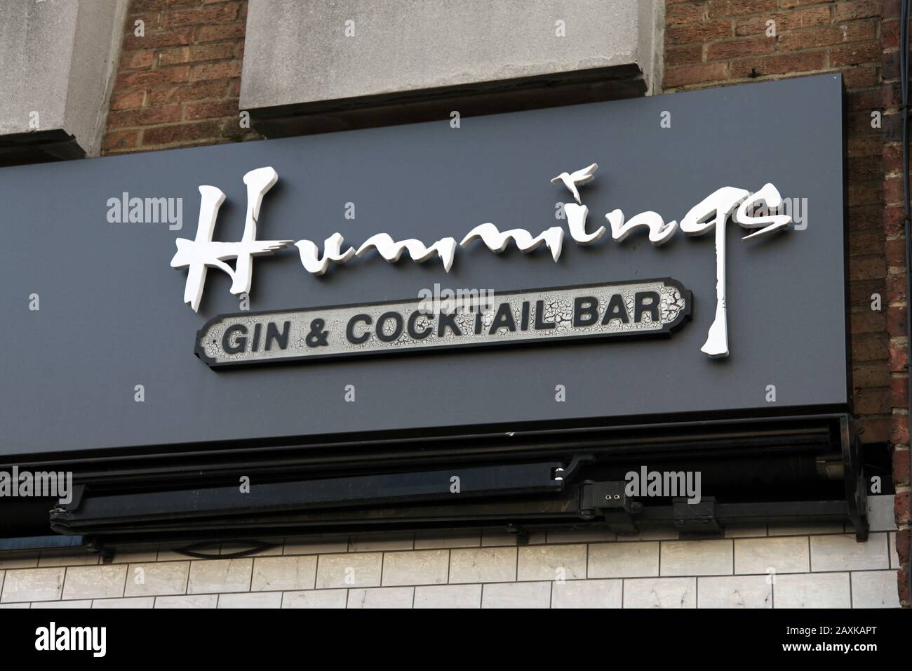 Hummings Gin and Cocktail Bar in Esher, Surrey, UK, February 2020 Stock ...