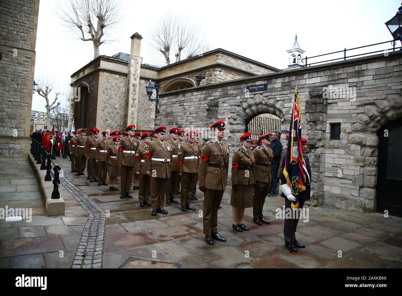 LONDON, ENGLAND. 09 FEBRUARY 2020: Serving officers and soldiers of The ...