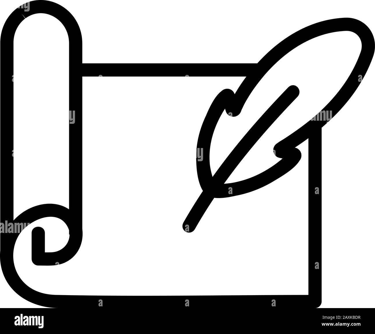 parchment paper scroll icon vector. Isolated contour symbol ...