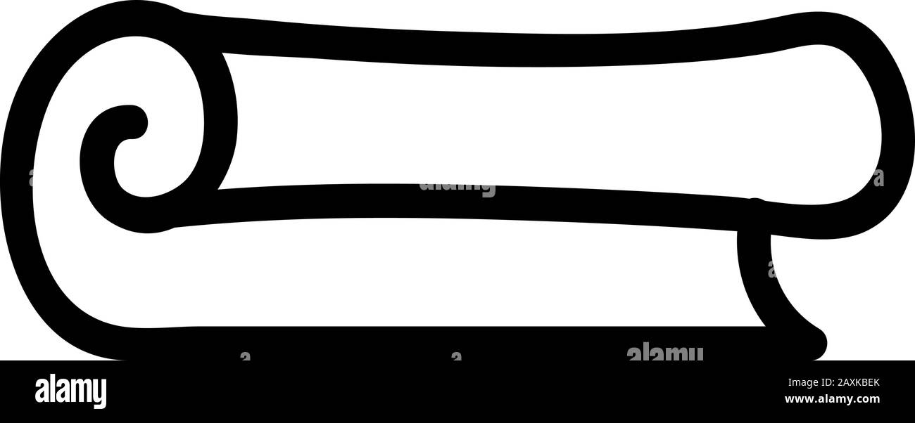 parchment paper scroll icon vector. Isolated contour symbol ...