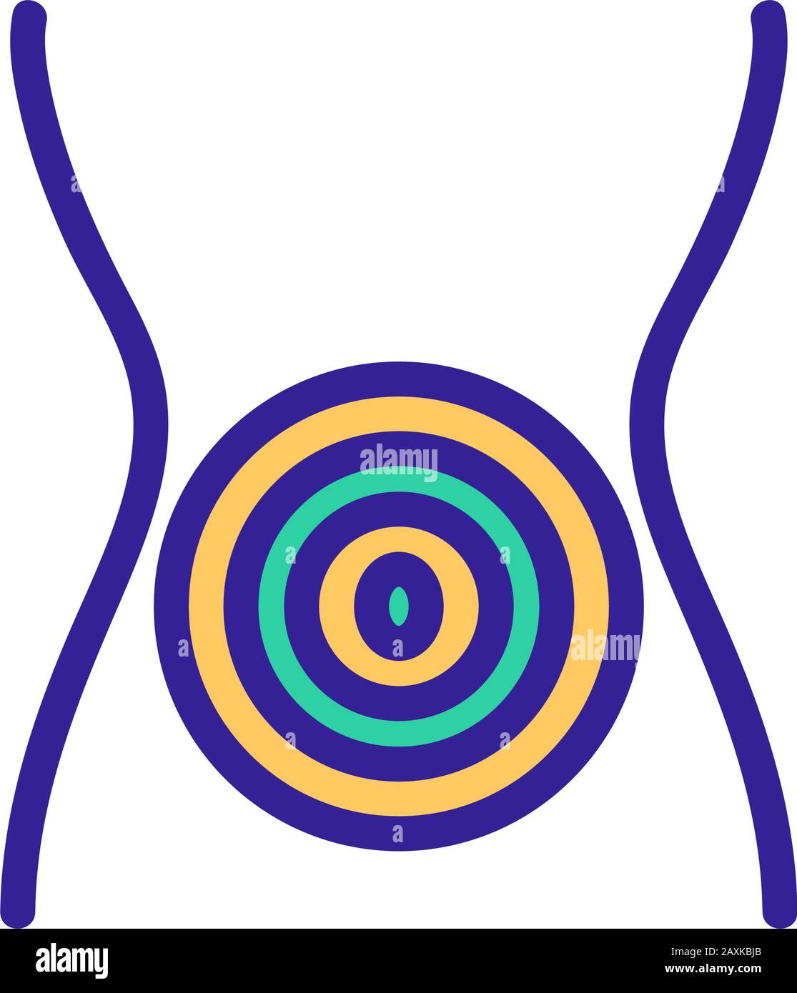 Stomach pain icon vector. Isolated contour symbol illustration Stock ...