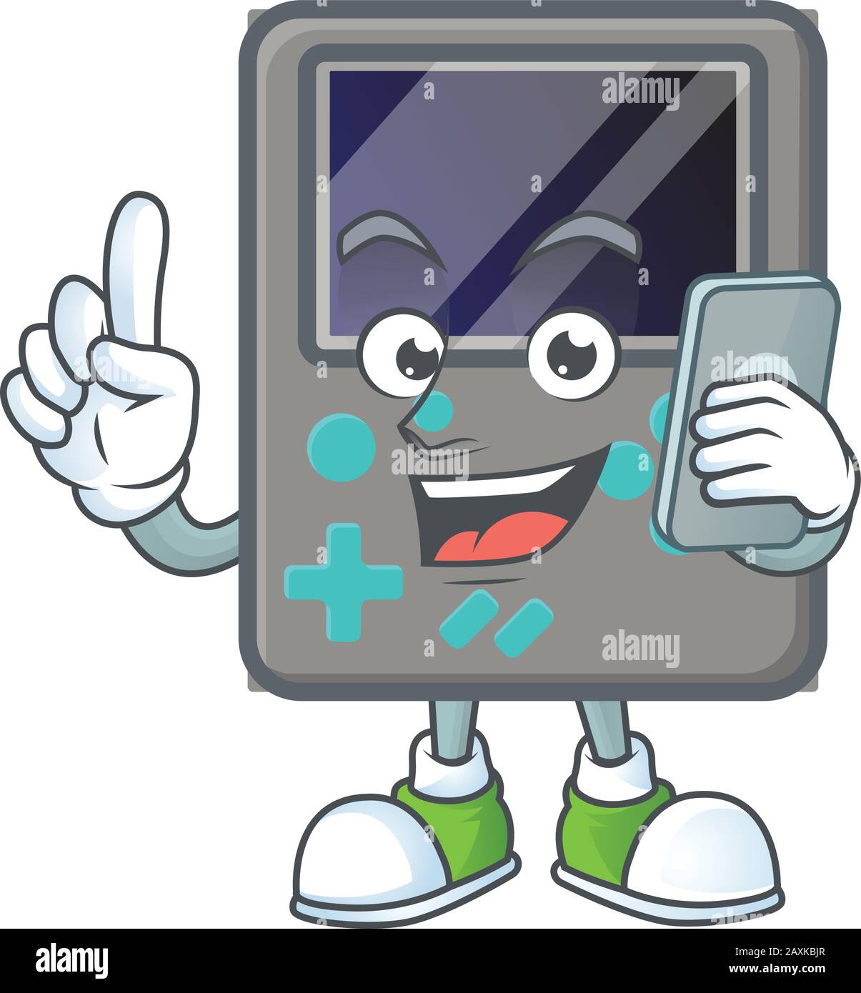 A picture of happy game console speaking on the phone Stock Vector ...