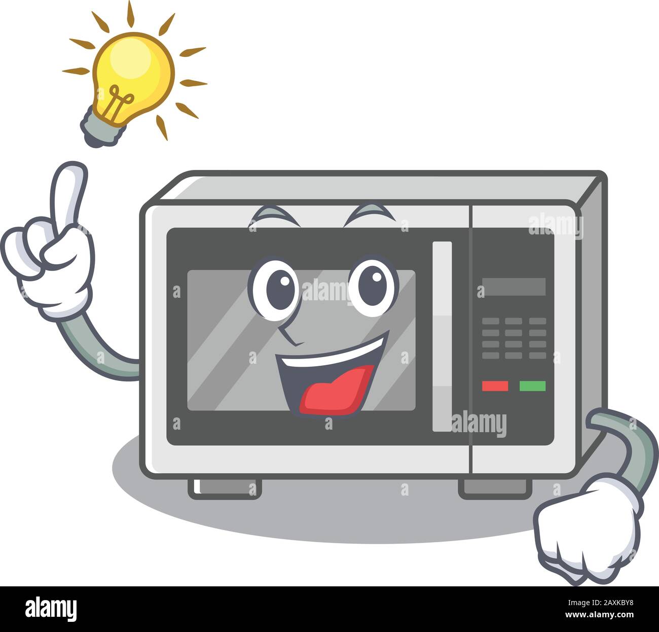a clever microwave cartoon character style have an idea gesture Stock ...