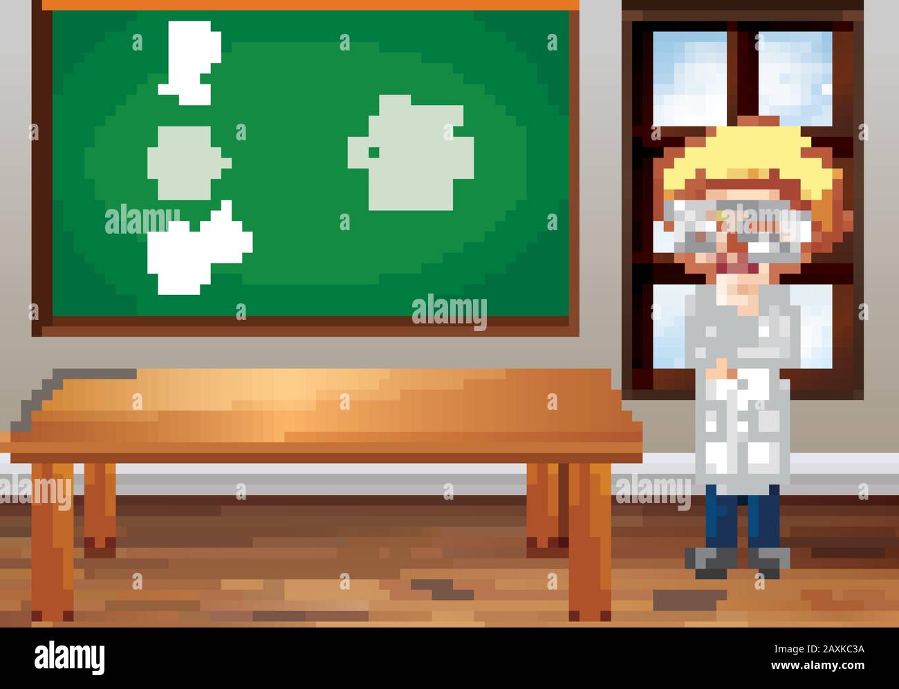 Classroom scene with science student standing illustration Stock Vector ...