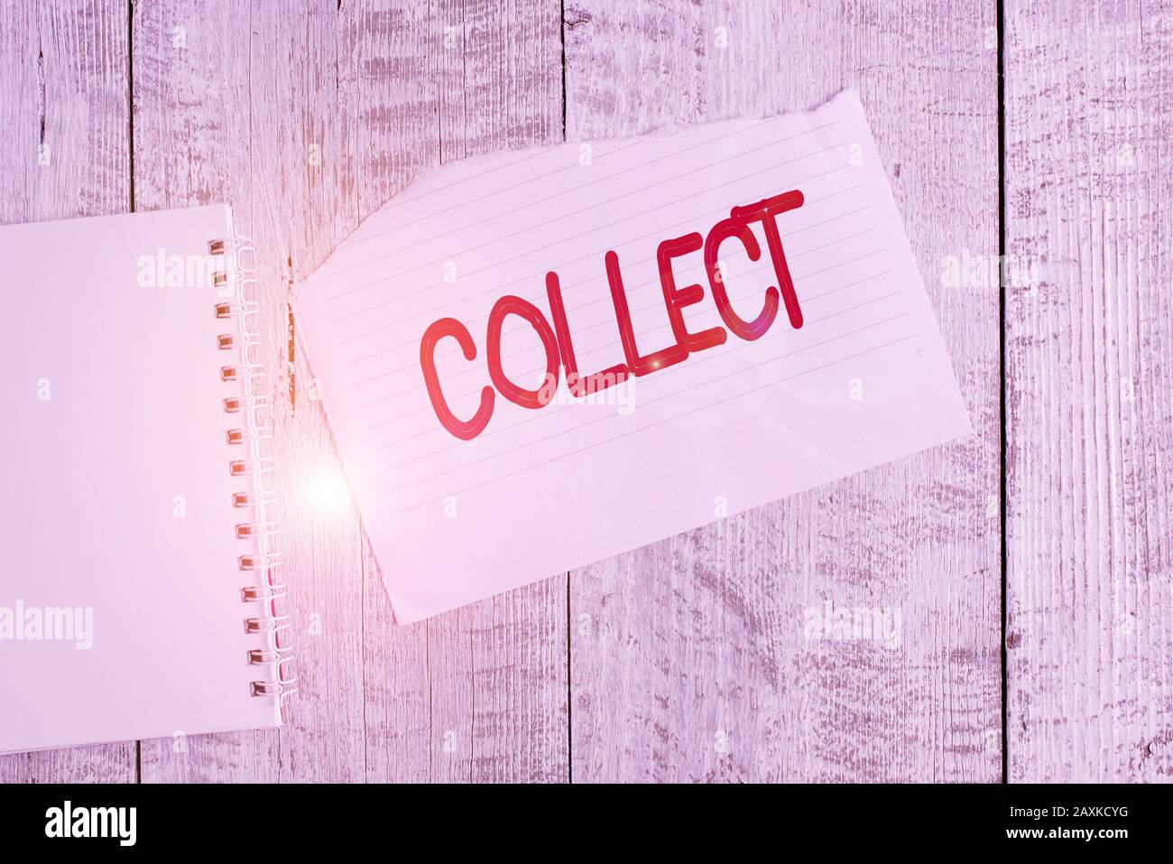 Conceptual hand writing showing Collect. Concept meaning gathering or ...