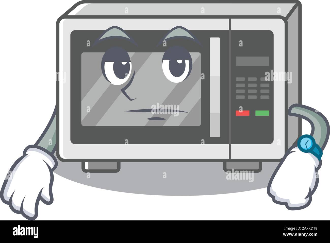 cartoon character design of microwave on a waiting gesture Stock Vector ...