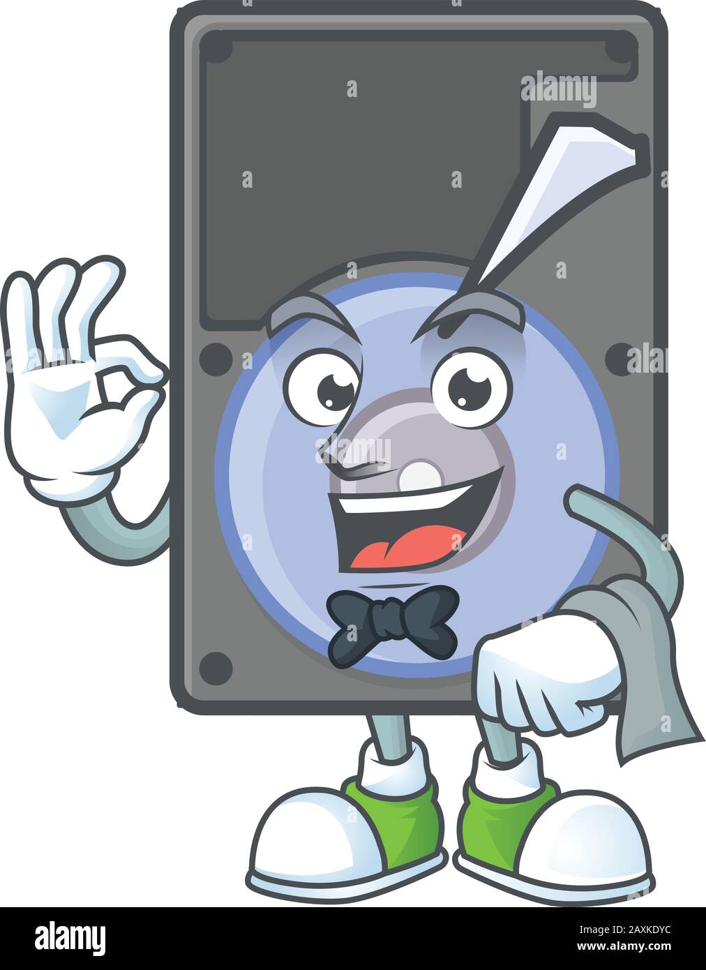 A hard disk cartoon mascot working as a Waiter Stock Vector Image & Art ...