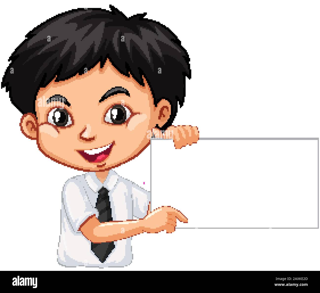 One happy boy with blank board illustration Stock Vector Image & Art ...