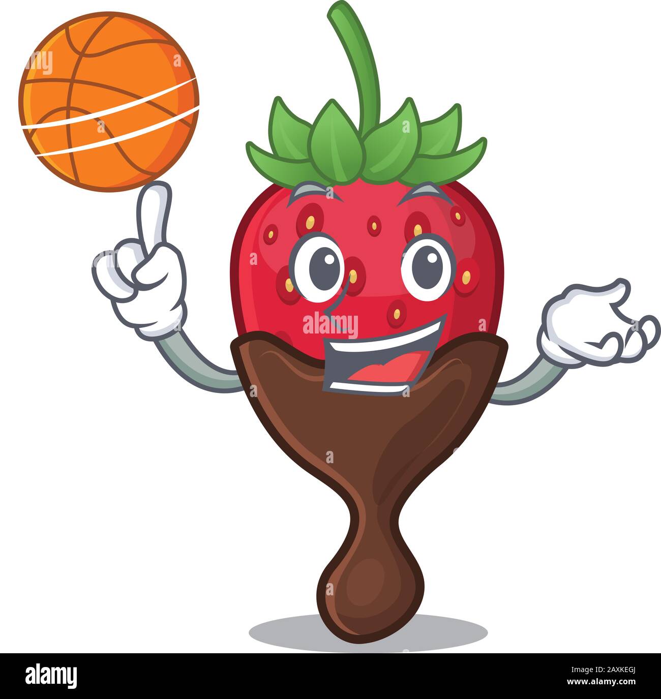 A mascot picture of chocolate strawberry cartoon character playing ...