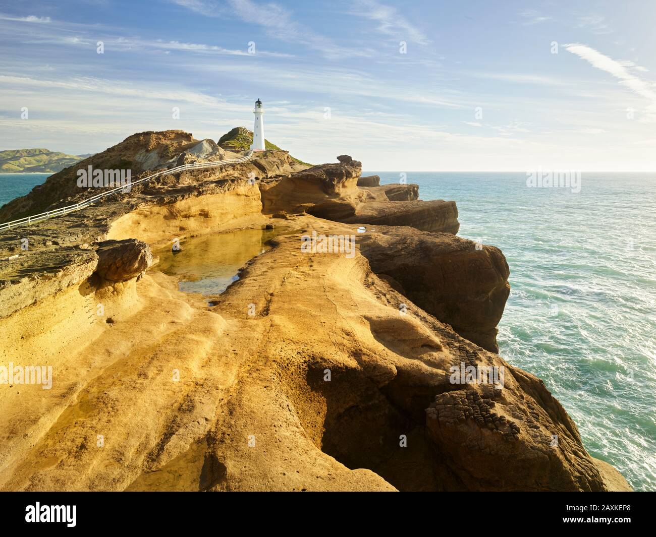 Castle Point Lighthouse, Sandstone, Wellington, North Island, New ...