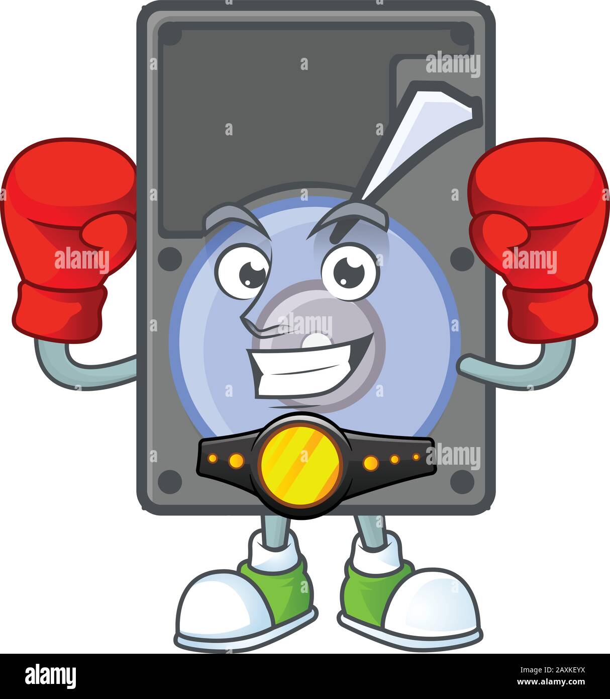 A sporty Boxing hard disk cartoon character design style Stock Vector ...