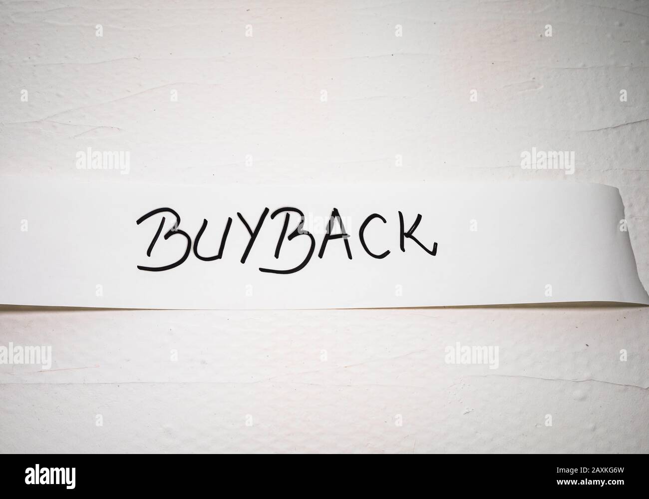 Buyback writing hi-res stock photography and images - Alamy