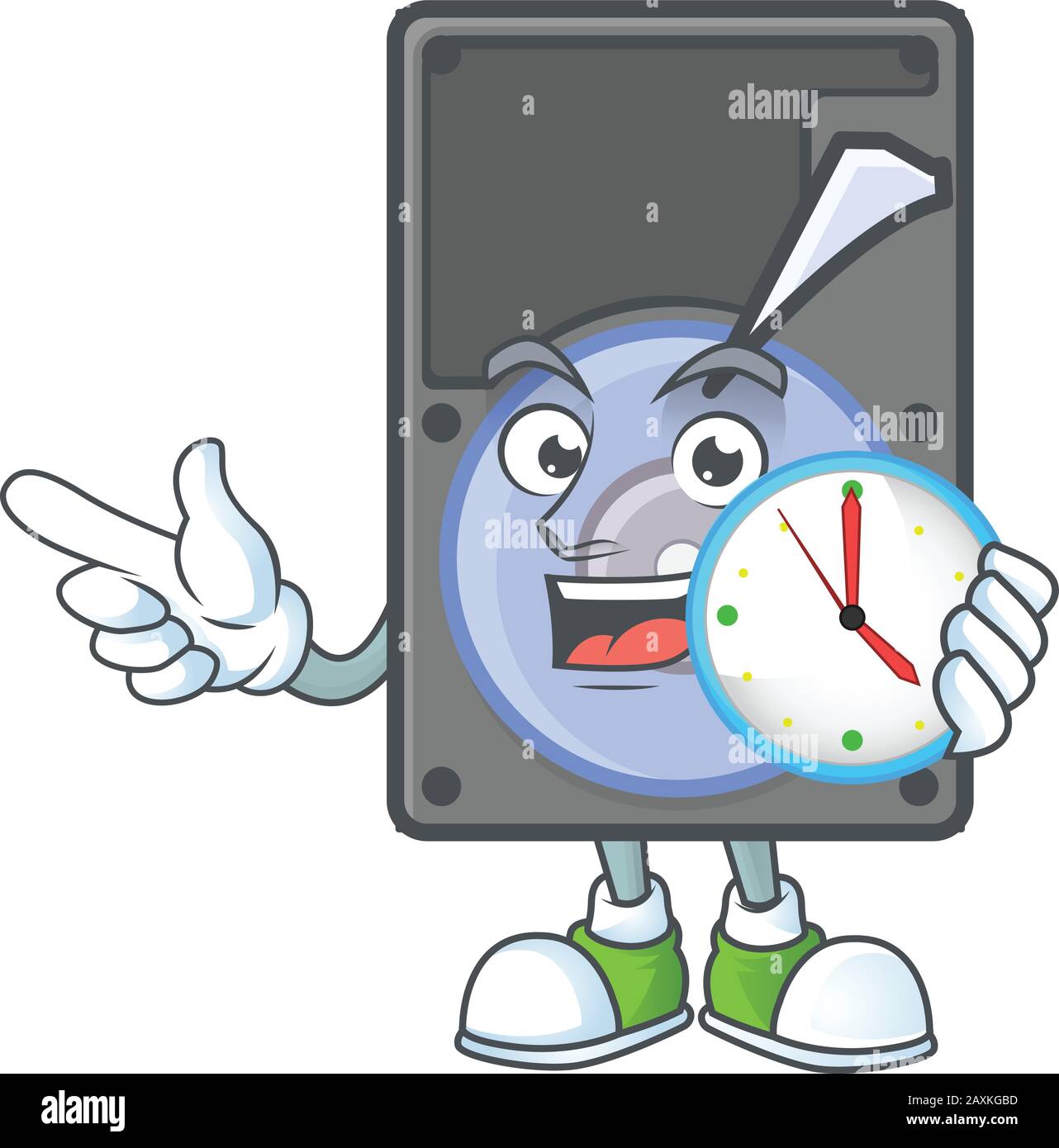 Hard disk cartoon character style with a clock Stock Vector Image & Art ...
