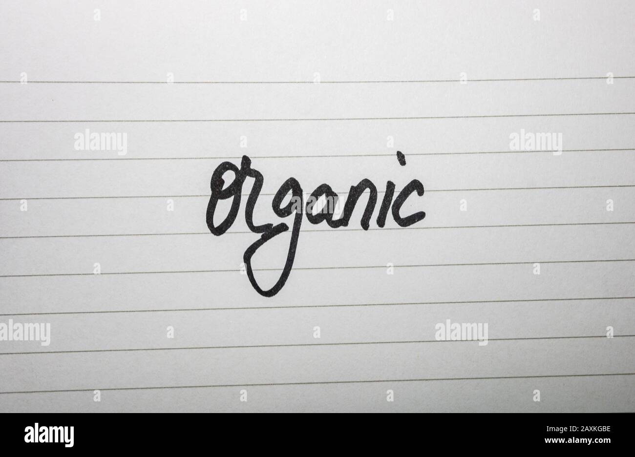 Writing organic on white label on white background Stock Photo - Alamy