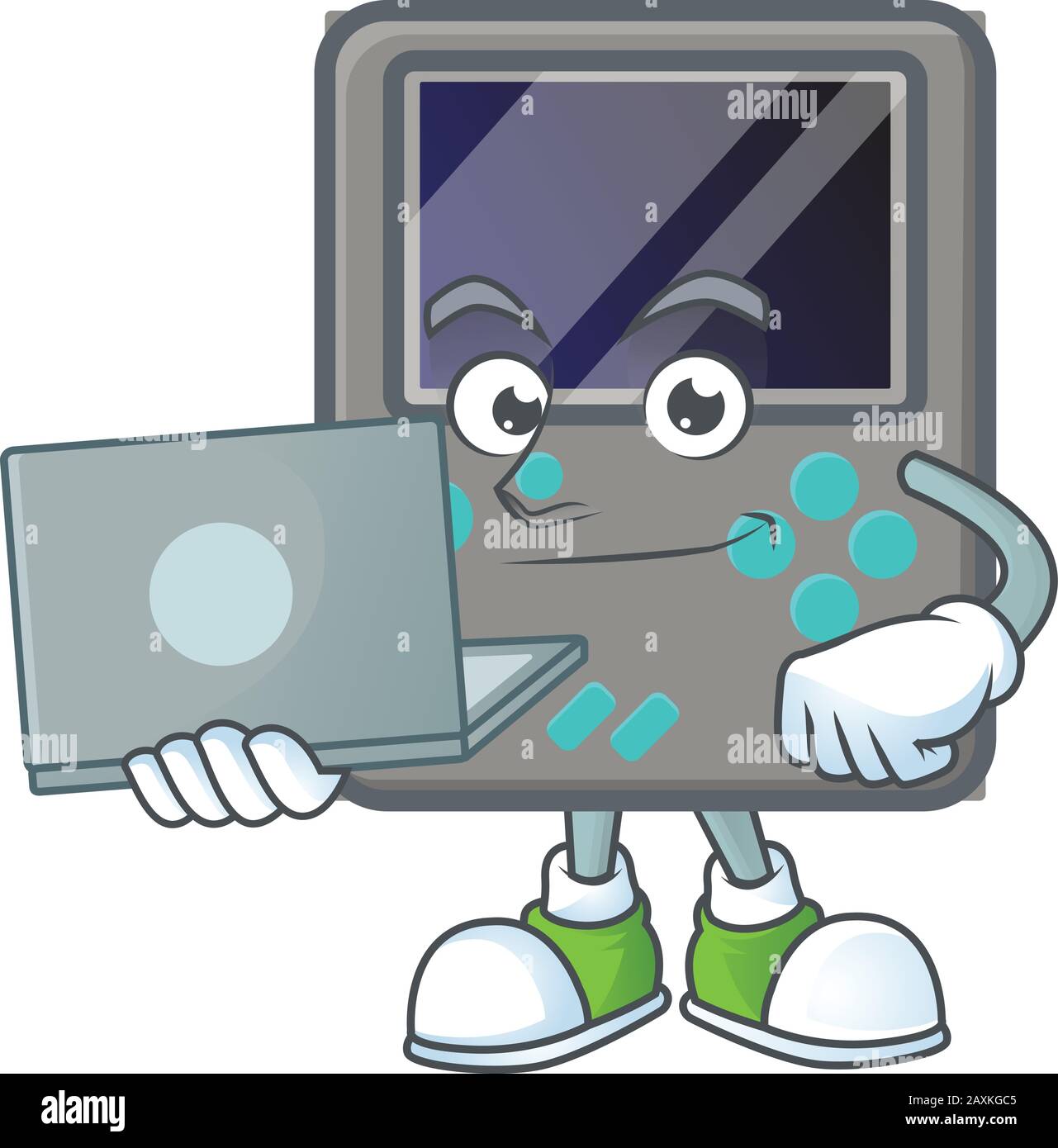 A smart game console mascot icon working with laptop Stock Vector Image ...