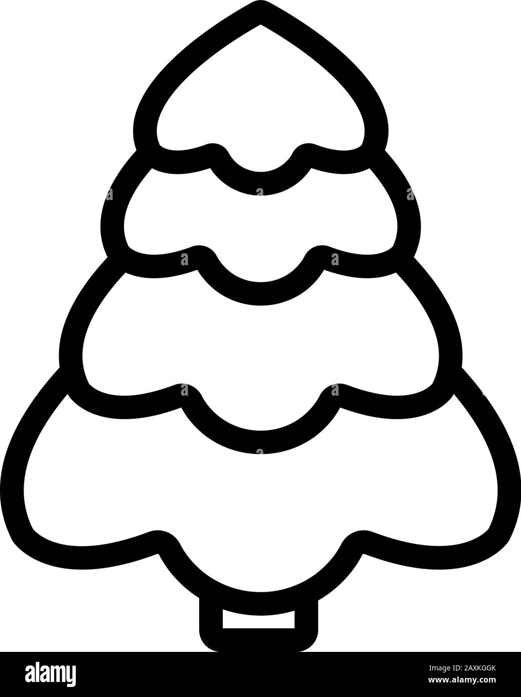 Christmas tree icon vector. Isolated contour symbol illustration Stock ...