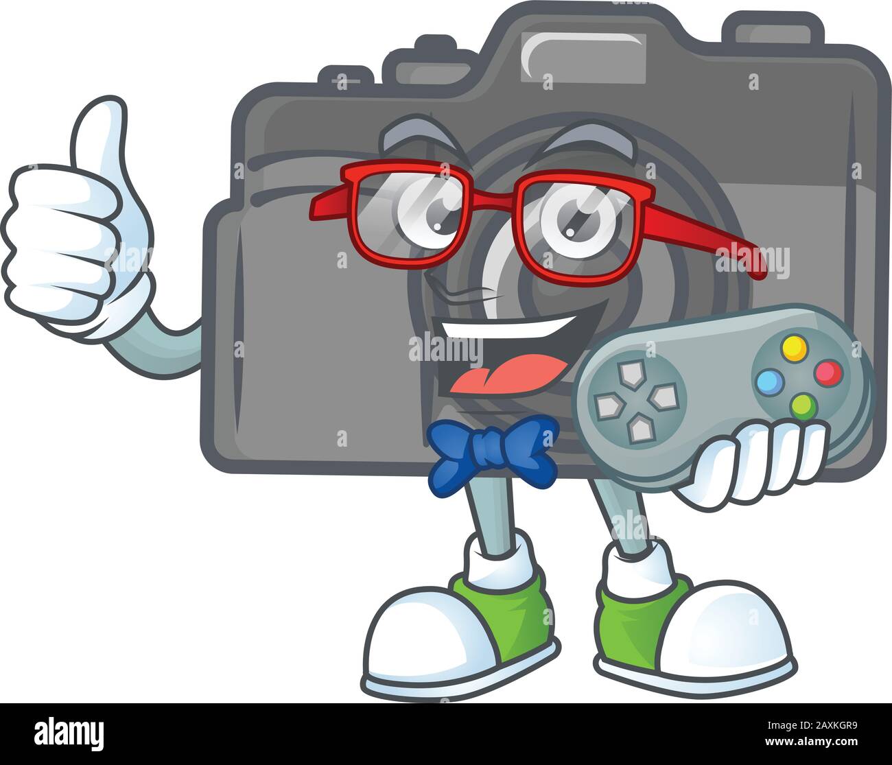 An attractive gamer digital camera cartoon character design Stock ...