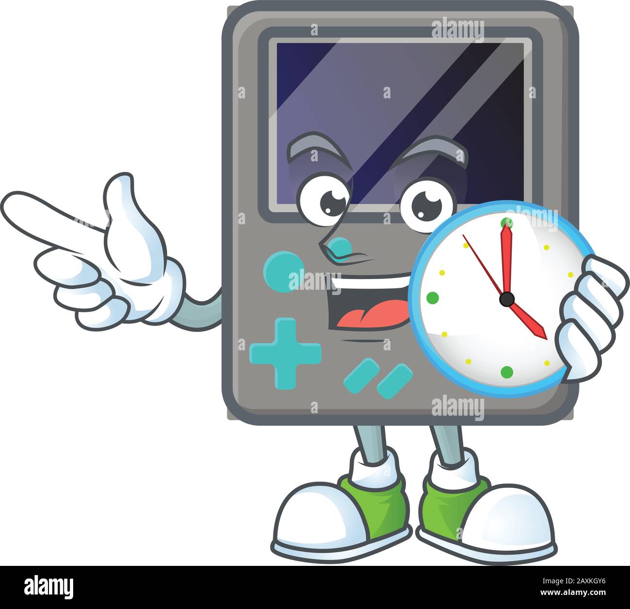 Game console cartoon character style with a clock Stock Vector Image ...