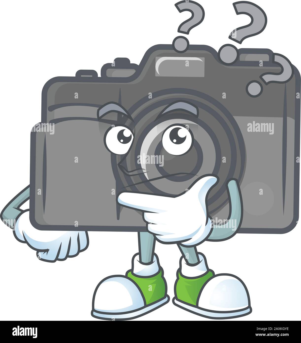 Digital camera cartoon mascot style in a confuse gesture Stock Vector ...