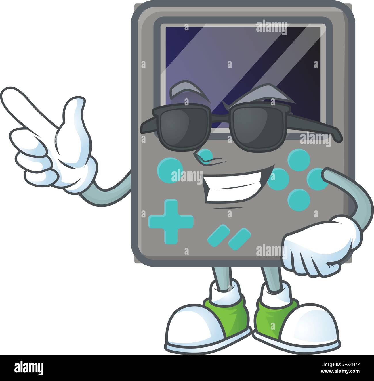 Super cool game console mascot character wearing black glasses Stock ...