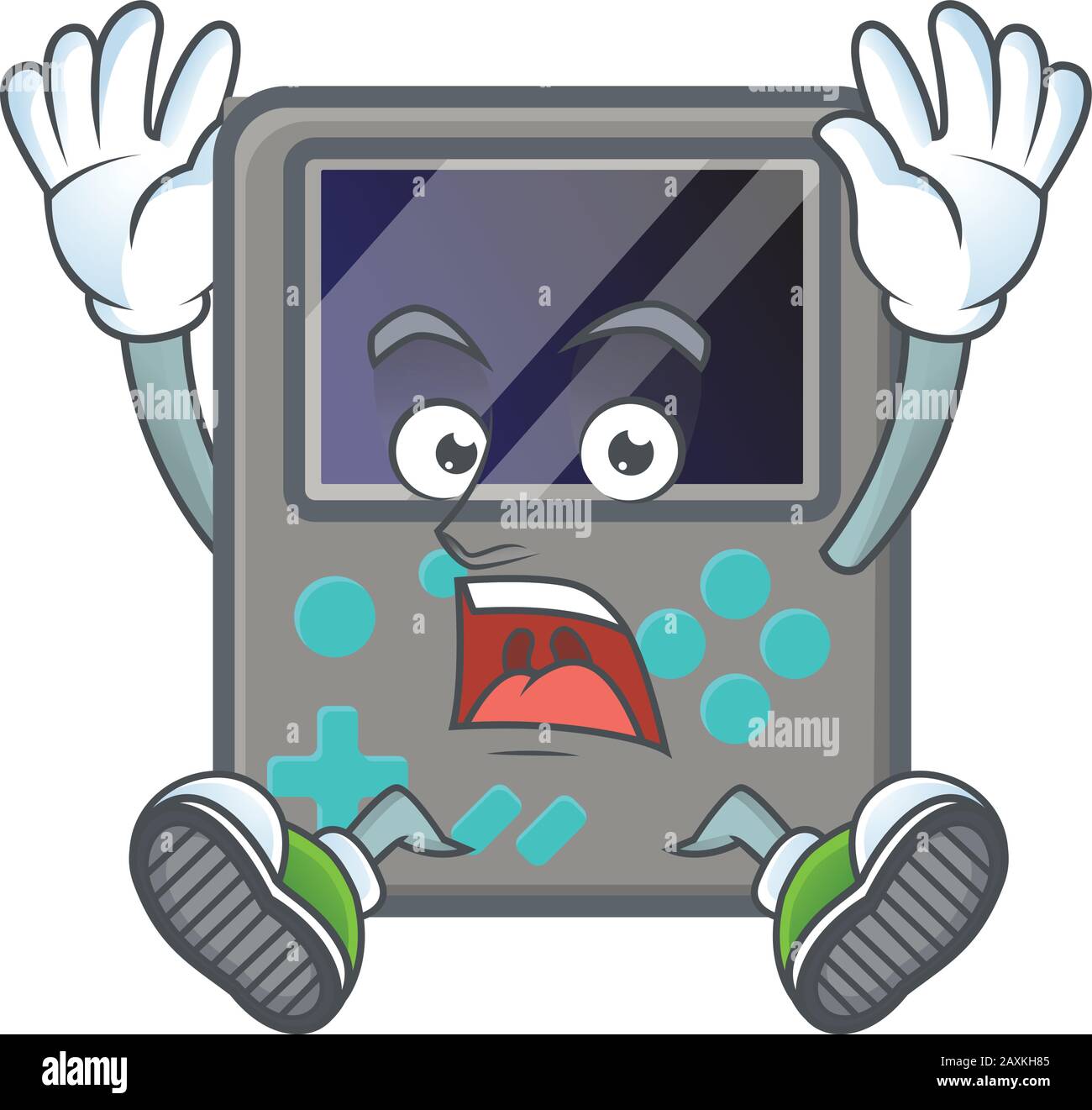 A picture of game console cartoon design with shocking gesture Stock ...