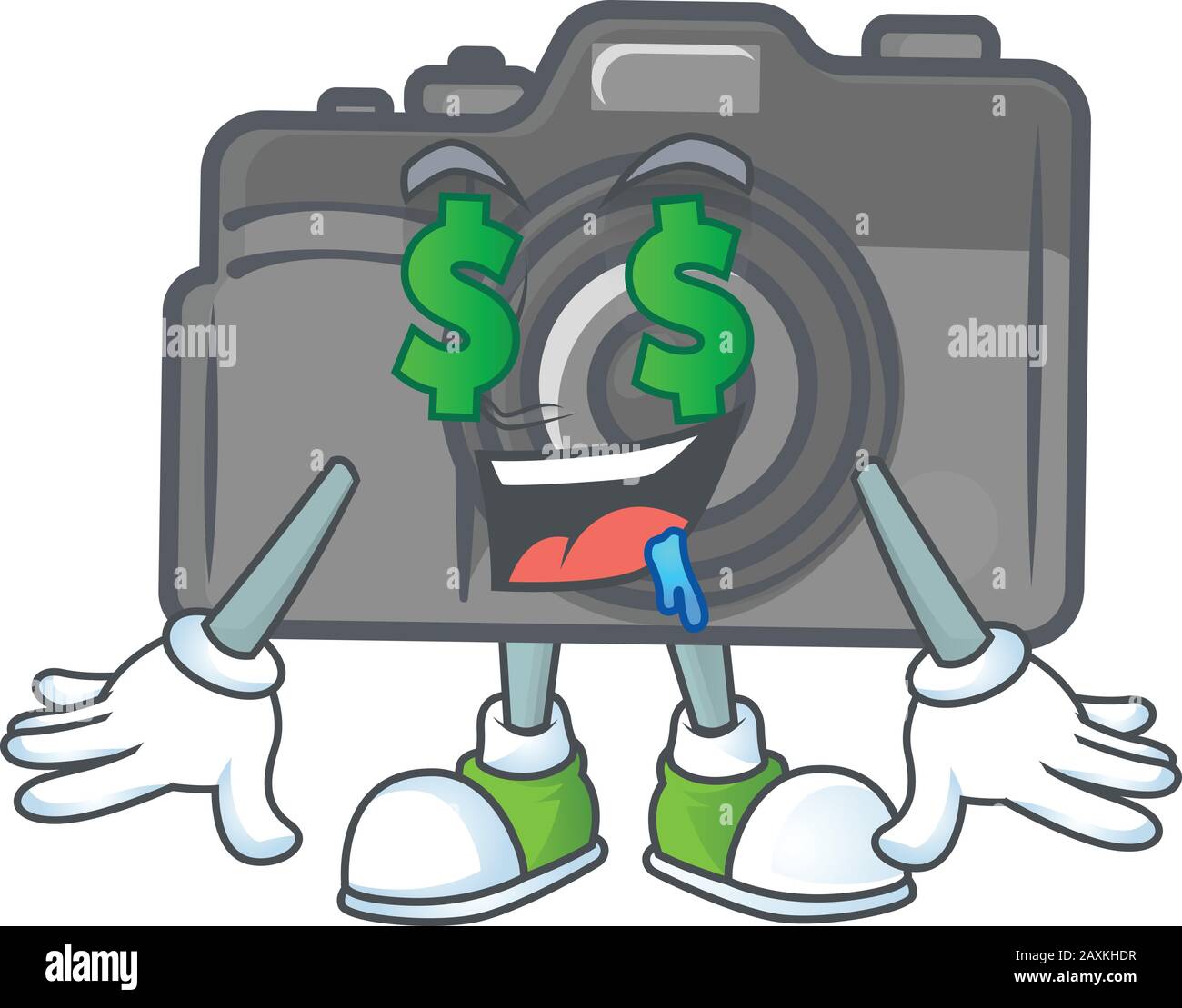 cartoon character style of digital camera with Money eye Stock Vector ...