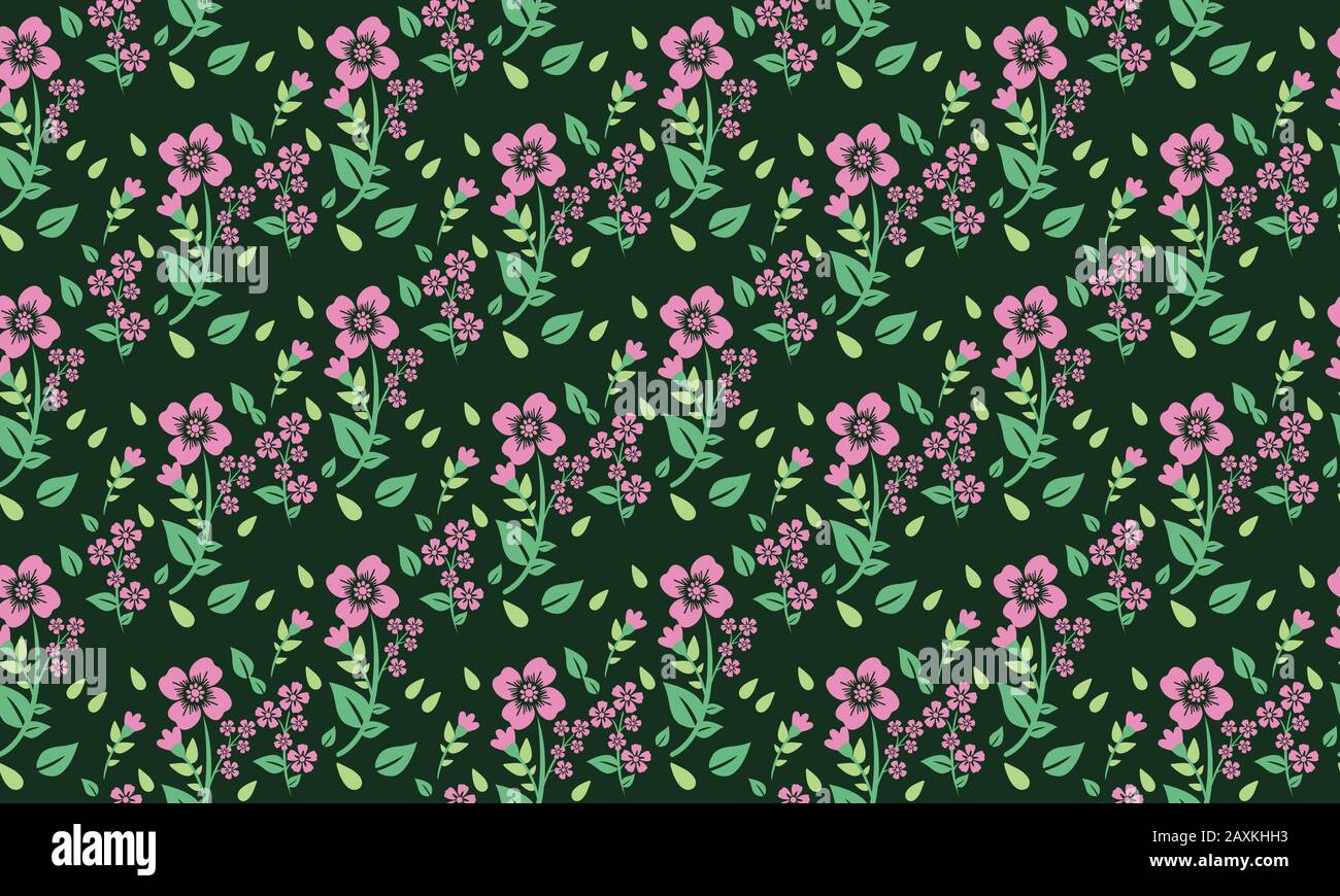 Beautiful spring floral pattern background, with leaf and floral design ...