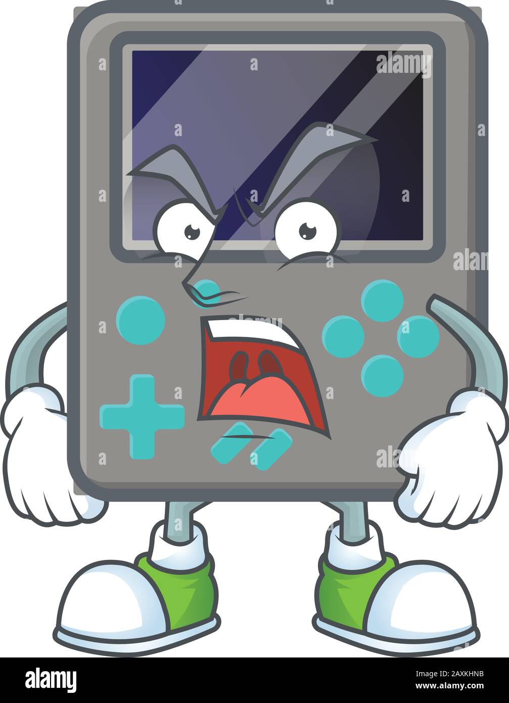 Game console cartoon character design with angry face Stock Vector ...