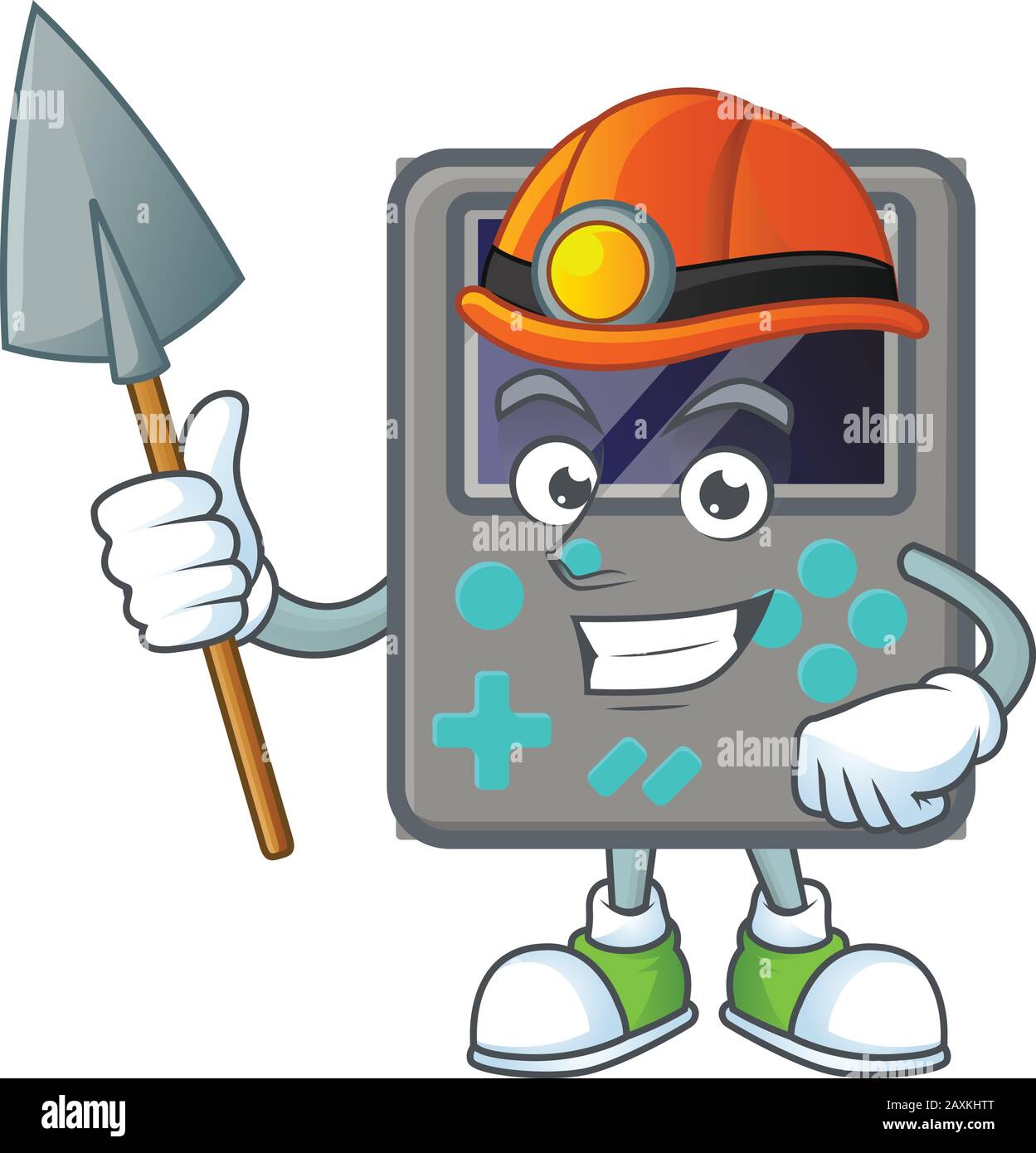 Cool clever Miner game console cartoon character design Stock Vector ...